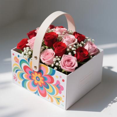 Κίνα Φαρμακείο απευθείας χονδρική προσαρμόσιμα λογότυπα-εκτυπωμένα τετραγωνικά λουλούδια κουτιά δώρο με ανθεκτικά λαβήματα προς πώληση