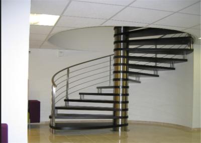China Indoor Modern Design glass spiral staircase with stainless steel balustrade for sale