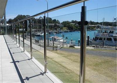 China Stainless Steel Round Railing Frameless Glass Handrail Post glass Clamp Balustrade for sale