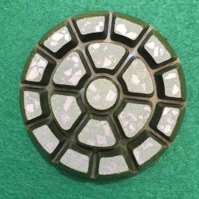 Cina Copper Resin Bond Transitional Diamond Polishing Pads with velcro backing for hand-held grinder in vendita