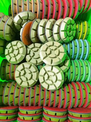 Cina Copper Resin Bond Transitional Diamond Polishing Pads with velcro backing for hand-held grinder in vendita