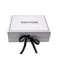 China Customized Foldable Cardboard Gift Box with Ribbon Handle 19 Years Factory for sale