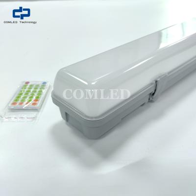 China Sensor dimming vapor proof batten light IP65 tri-colour LED lighting fixtures High waterproof Rating industrial vapor light Tri Proof LED Light 4 Foot Light Fixture Emergency LED Batten for sale
