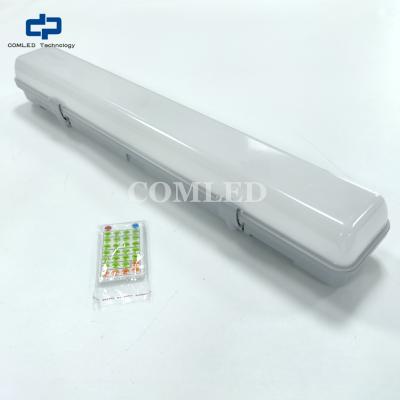 Cina luminaria a vapore rigido industriale 1200mm IP65 tri-proof impianto di stoccaggio di illuminazione a LED apparecchi di illuminazione tunnel resistente alle intemperie apparecchi di batten con 3CCT modificabile in vendita