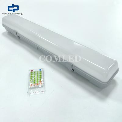 China Sensor dimming vapor proof batten light IP65 tri-colour LED lighting fixtures High waterproof Rating industrial vapor light Tri Proof LED Light 4 Foot Light Fixture Emergency LED Batten for sale