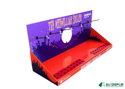 China Logo PDQ Cardboard Hook Display 300gsm Small Counter Display for sale