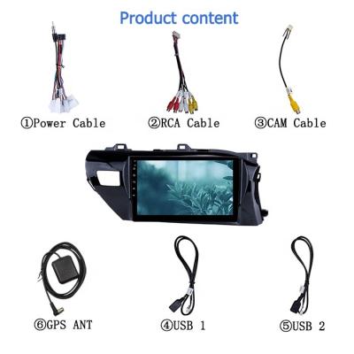 Cina 9 pollici 2din Android 10 System Capacitive Screen Full Touch Screen Radio per auto per Toyota Hilux RHD 2016-2018 Car Player in vendita