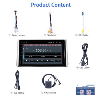 Cina Android 10 Quad Core 1GB+16GB per Toyota RAV4 2018-2020 Car Radio WIFI FM GPS Car Screen WIth Camera in vendita