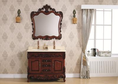 Cina La parete di legno classica del guardaroba dei Governi di bagno della pera ha appeso il lavandino della ceramica dell'unità di vanità in vendita