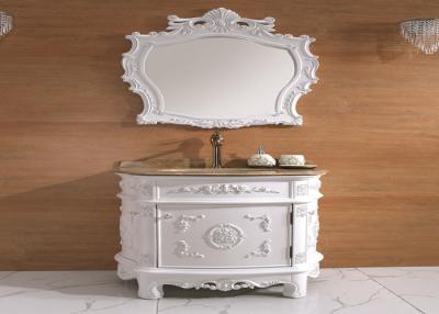 Cina Unità diritte di vanità del singolo della porta di bagno pavimento di legno classico bianco dei Governi indipendenti in vendita