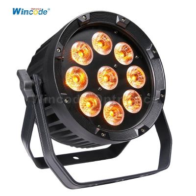 China Lâmpada LED sem fio profissional com opções de lentes de 15-45° 9x18W RGBWA+UV 2.4G Transceiver à venda