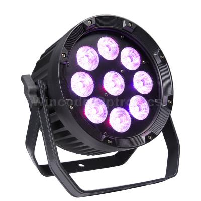 China Lâmpada LED sem fio profissional com opções de lentes de 15-45° 9x18W RGBWA+UV 2.4G Transceiver à venda