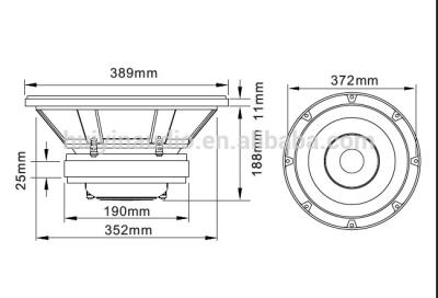 Cina 15 inch Professional coaxial speaker Monitor speaker coaxial speaker 15