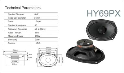 Cina Altoparlanti a 5,25 pollici di carta neri dell'automobile di SPL del cono 50W RMS in vendita