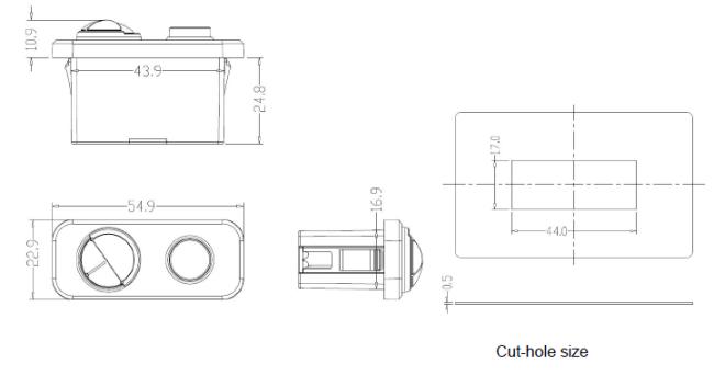 Casambi PIR Motion Sensor dimensions diagram