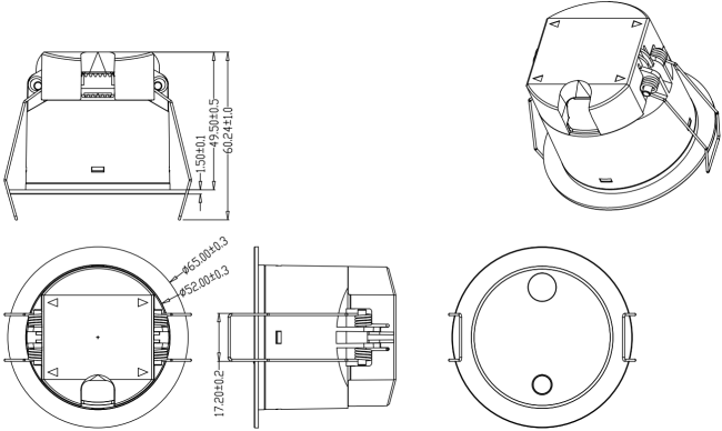 Wireless Detector dimension diagram