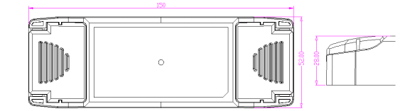 40W LED Driver Dimensions Diagram