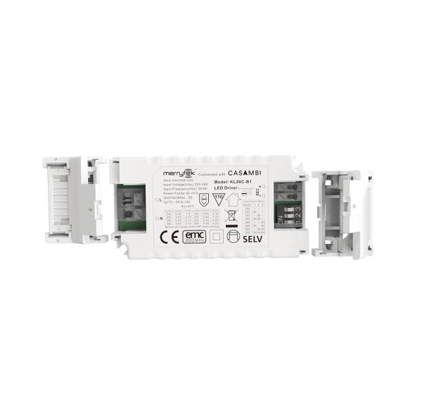 20W Casambi Bluetooth LED driver con uscita di corrente costante 200-550mA e 5 anni di garanzia