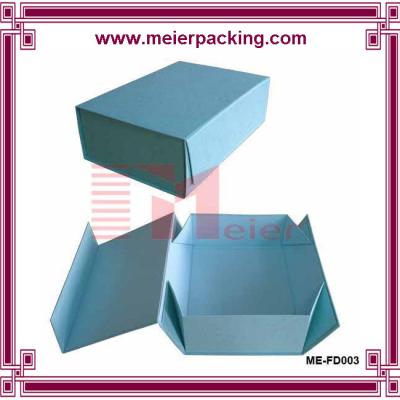 China Art paper blue shoe box, folding paper gift box, flat pack paper gift box ME-FD003 for sale
