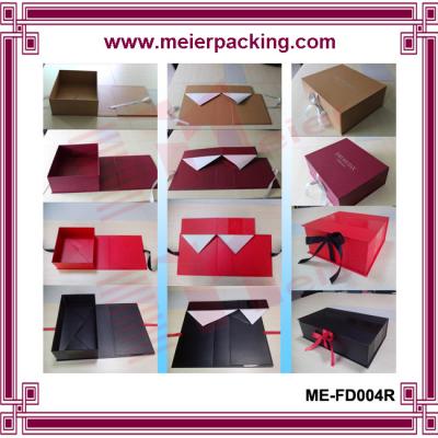 China Custom color printed foldable paper box with riibon, Flat ship paper shoe boxes  ME-FD004R for sale