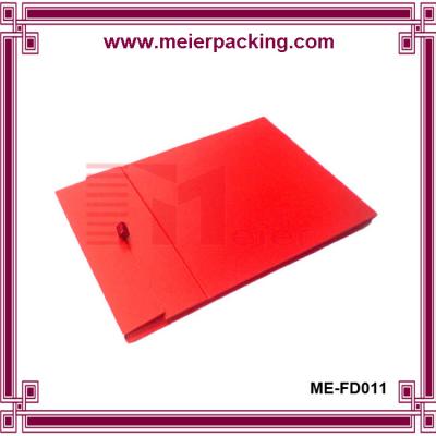 China Custom printed red paper box, folding flat ship clothing paper gift box ME-FD011 for sale