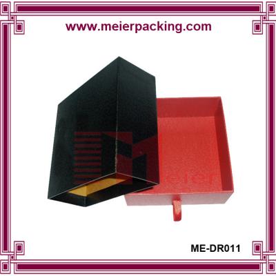China Leather tie slider paper drawer box, Customized Retail Cosmetic Handmade Gift Box ME-DR011 for sale