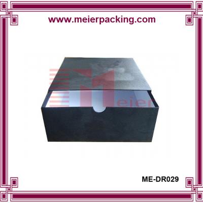 China Promotional drawer gift box, black sliding apparel paper storage box ME-DR029 for sale