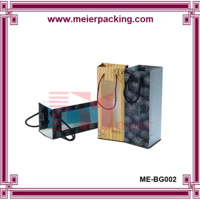 China Personalized Wine Bottle Carry Gift Wine Paper Bag ME-BG002 for sale