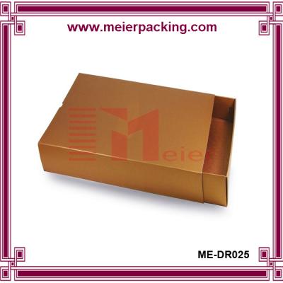 China High End Drawer Ribbon Tray Gold Paper Matte Album Cardboard Gift Box ME-DR025 for sale
