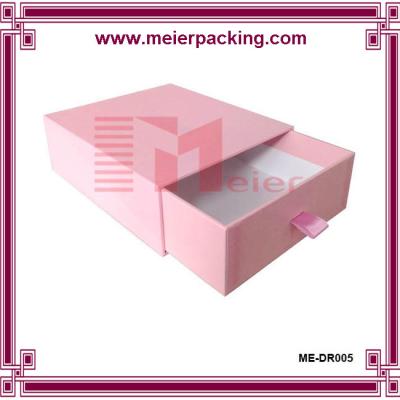 China Drawer Style Album Paper Gift Box Pink Box with Embossing Logo ME-DR005 for sale