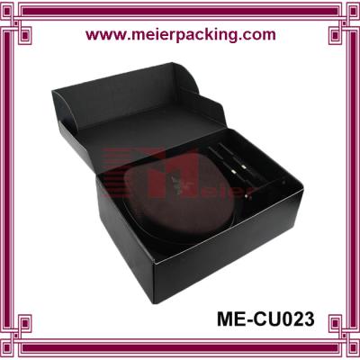 China Black paper matt hat box wholesale/flat folding snapback hat box ME-CU023 for sale