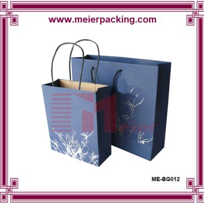China 470x520+220mm Large Blue Paper Carrier Bag Twisted Handle ME-BG012 for sale