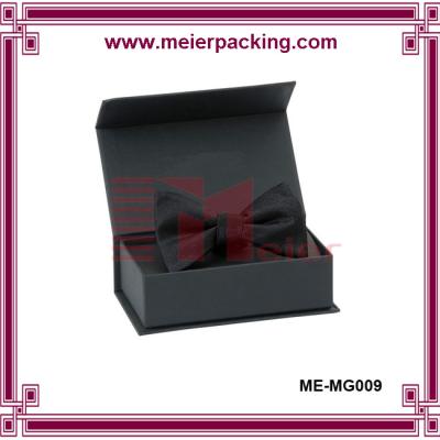 China eco-friendly black matte lamination paper magnetic box with bow ME-MG009 for sale