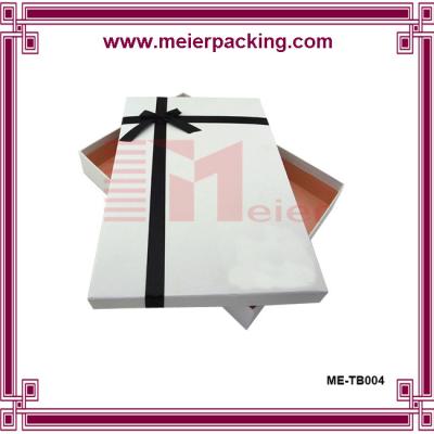 China Custom white clothing & apparel gift box with ribbon bow ME-TB004 for sale