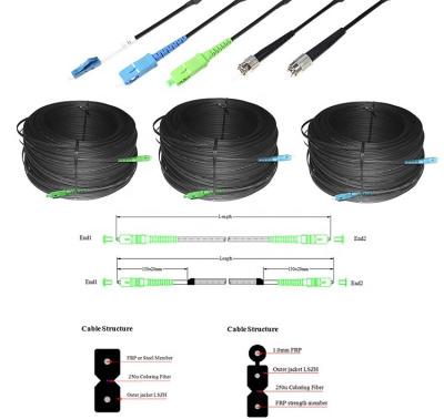 Cina Cavo flessibile di Jumper Outdoor FTTH, cavo di toppa ottico della fibra di G657A in vendita