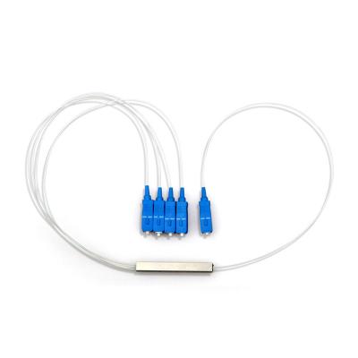 China Mini Steel Tube Type 1 * 4 PLC Splitter With SC APC UPC Connector for sale