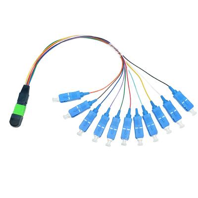 China 8 Core Colorful Fiber Cable Assembly MPO To LC FC ST SC 0.9mm UPC Breakout for sale