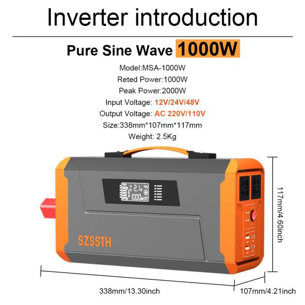 Quality DC 12V 24V 48V AC 220V Pure Sine Wave Car Inverter 1000w Car Inverter Single for sale