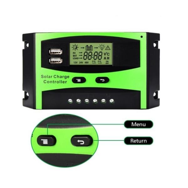 Quality Manual 10A 50A 60A 20A 30A PWM Solar Charger Controllers 24V 12VDC Output Bulb for sale