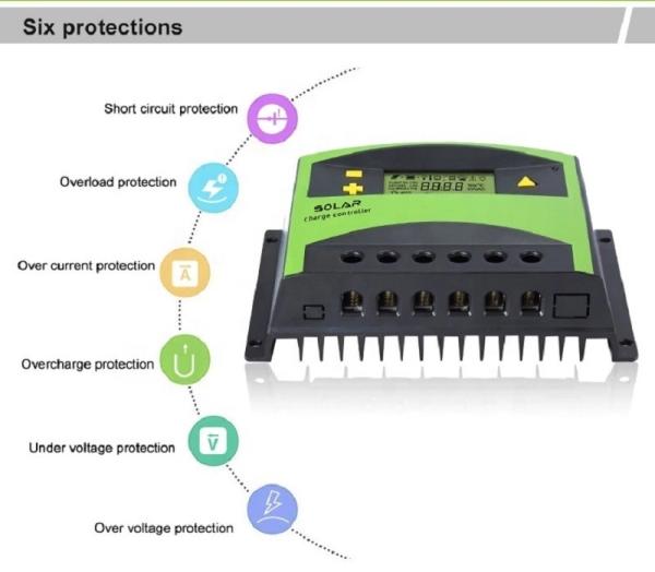 Quality 24V 12V PWM 60a Solar Charge Controller 30A PWM Solar Regulator for sale