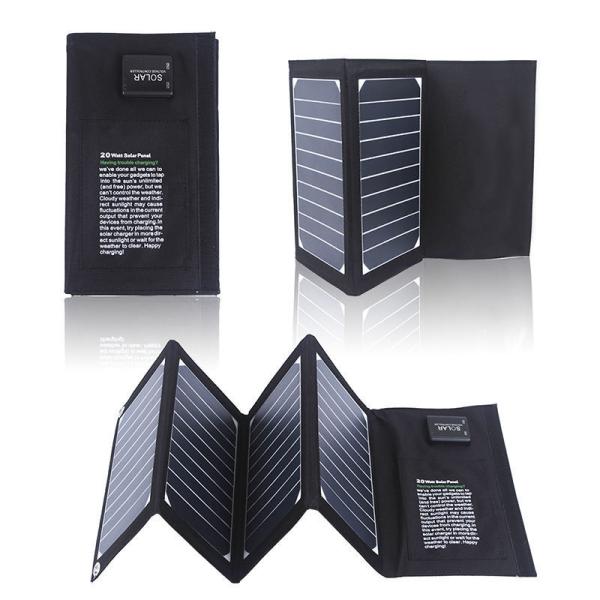 Quality Dual USB Charger 20W Foldable Solar Panel Bag Fold Away Solar Panels Lightweight for sale
