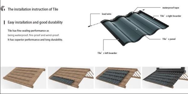 Quality 30W Hanergy Solar Roof Tiles Waterproof IP67 Photovoltaic Roof Tiles for sale