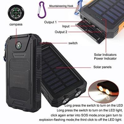 China OEM ODM Solar Powered Power Bank 10000mah Solar Powerbank With Li-Polymer Battery for sale