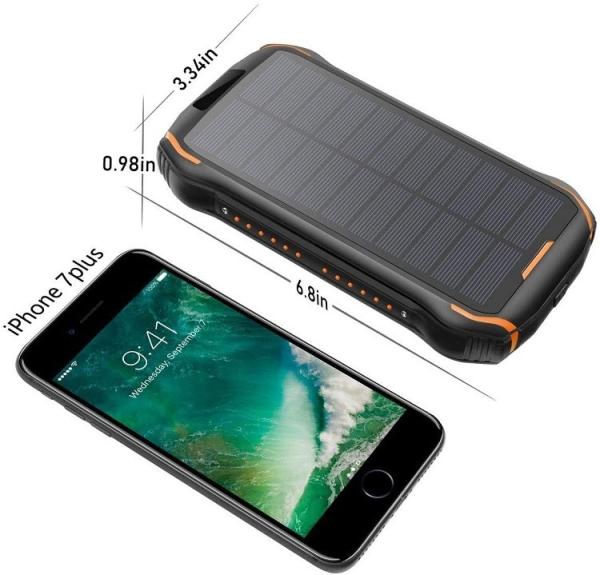 Quality 26800mAh Portable Solar Powerbank With Wireless Function IPX7 Waterproof for sale