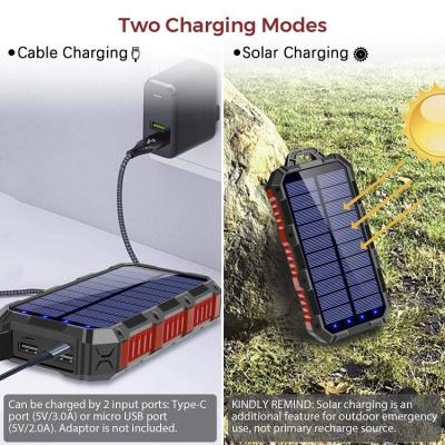 China Solar System Power Bank Solar Panel Phone Charger 5000mAh 100000mAh ABS Material for sale