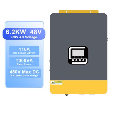 China LCD Display Solar Inverter 6.2KVA 48V Solar Hybrid Inverter Pure Sine Wave On Off Grid Inverter with MPPT Solar Charger for sale