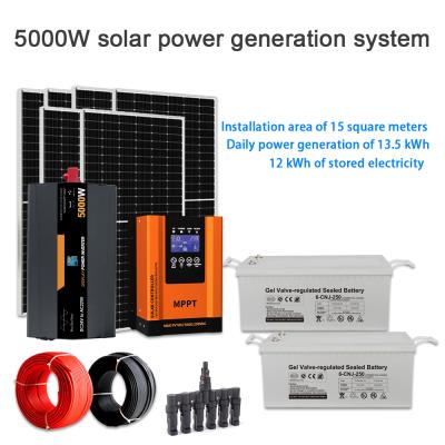 China 5KW Complete Off-Grid Solar Power Kit for Home Use | All-in-One System with Battery & Inverter for sale