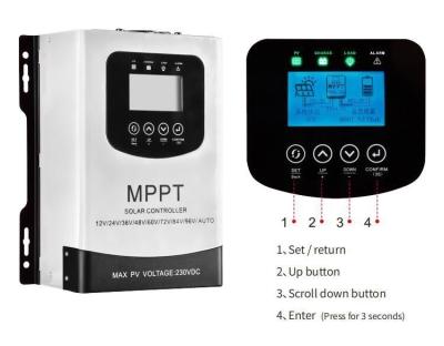 China Advanced Voltage Control MPPT Solar Charge Controller with Auto 12V-96V Recognition & LCD Display for sale