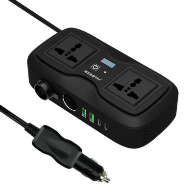 China GaN Power Driver Pro: 400W Peak Car Inverter with 2 AC Outlets & Dual USB PD Chargers | Modified Sine Wave for Home & Road Use for sale