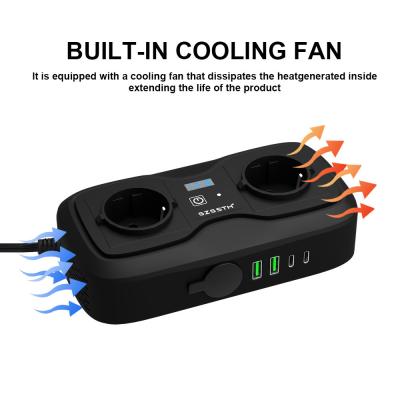 China 200W Universal Car Power Inverter with Digital Display | 12V to 110V / 220V AC Outlet & USB Adapter for sale